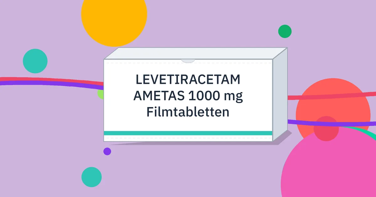 Symbolbild: Packung mit der Aufschrift LEVETIRACETAM AMETAS 1000 mg Filmtabletten (PZN 18090601) – Verfügbarkeit und Bezug in Apotheken in Frankfurt am Main