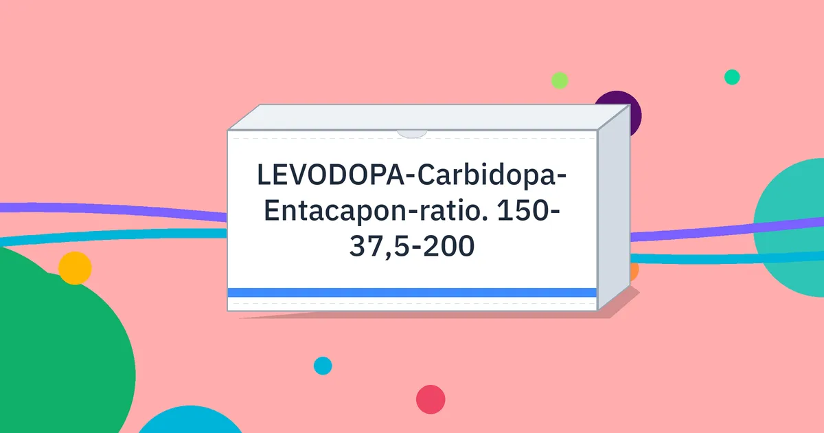 Symbolbild: Packung mit der Aufschrift LEVODOPA-Carbidopa-Entacapon-ratio. 150-37,5-200 (PZN 10221819) – Verfügbarkeit und Bezug in Apotheken in Frankfurt am Main
