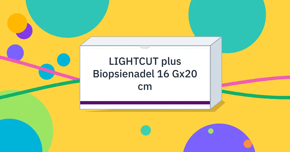 Symbolbild: Packung mit der Aufschrift LIGHTCUT plus Biopsienadel 16 Gx20 cm (PZN 16922049) – Verfügbarkeit und Bezug in Apotheken in Frankfurt am Main