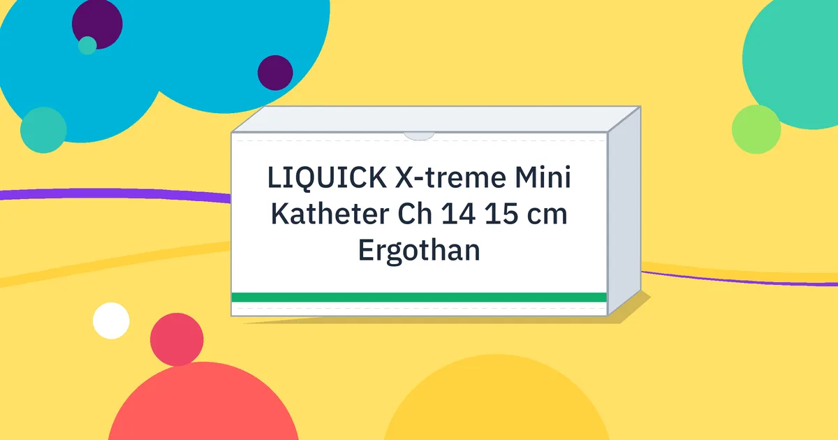 Symbolbild: Packung mit der Aufschrift LIQUICK X-treme Mini Katheter Ch 14 15 cm Ergothan (PZN 20083620) – Verfügbarkeit und Bezug in Apotheken in Frankfurt am Main