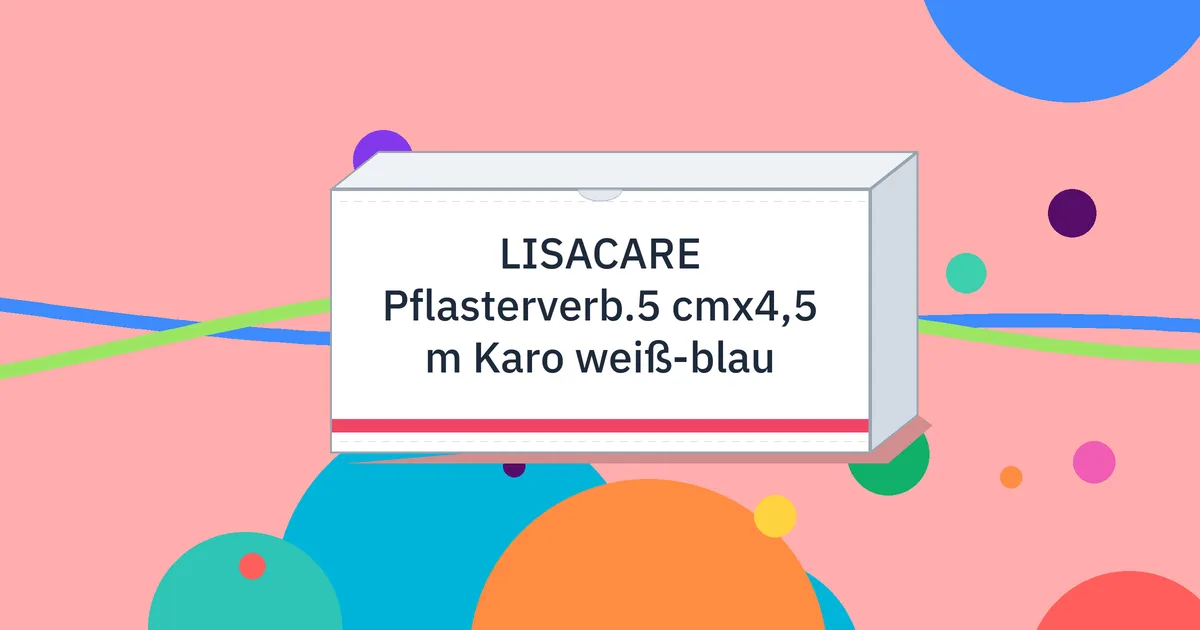 Symbolbild: Packung mit der Aufschrift LISACARE Pflasterverb.5 cmx4,5 m Karo weiß-blau (PZN 17892238) – Verfügbarkeit und Bezug in Apotheken in Frankfurt am Main