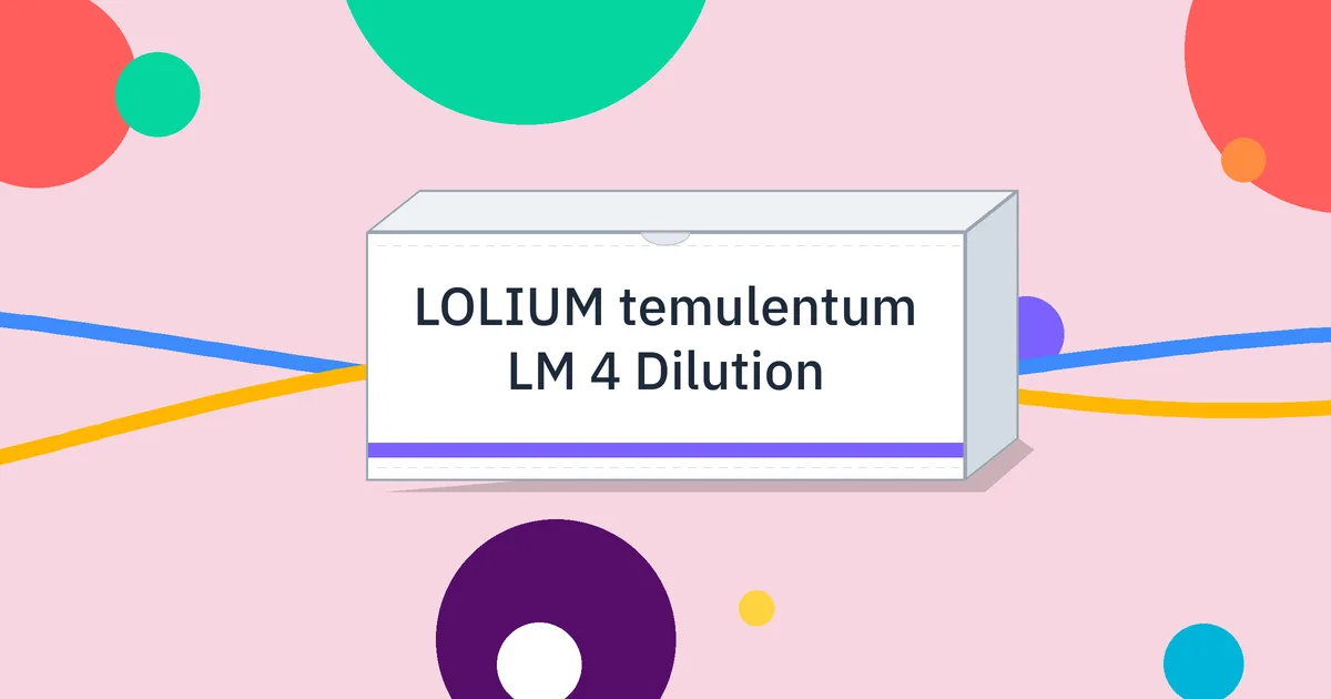 Symbolbild: Packung mit der Aufschrift LOLIUM temulentum LM 4 Dilution (PZN 13535151) – Verfügbarkeit und Bezug in Apotheken in Frankfurt am Main