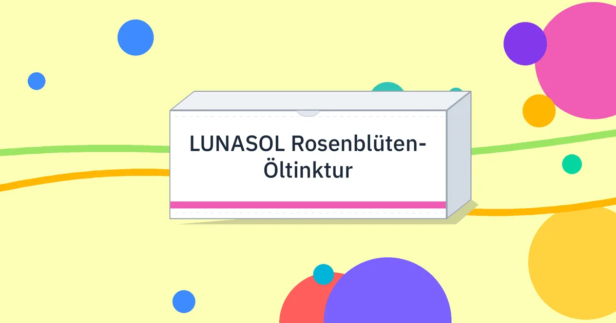 Symbolbild: Packung mit der Aufschrift LUNASOL Rosenblüten-Öltinktur (PZN 19755729) – Verfügbarkeit und Bezug in Apotheken in Frankfurt am Main