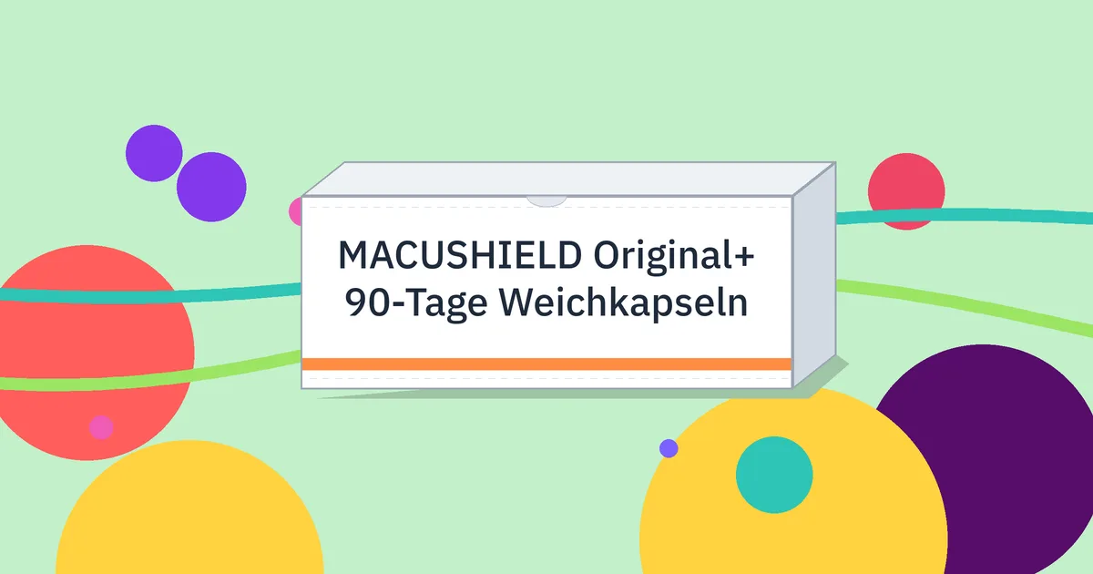 Symbolbild: Packung mit der Aufschrift MACUSHIELD Original+ 90-Tage Weichkapseln (PZN 17868961) – Verfügbarkeit und Bezug in Apotheken in Frankfurt am Main