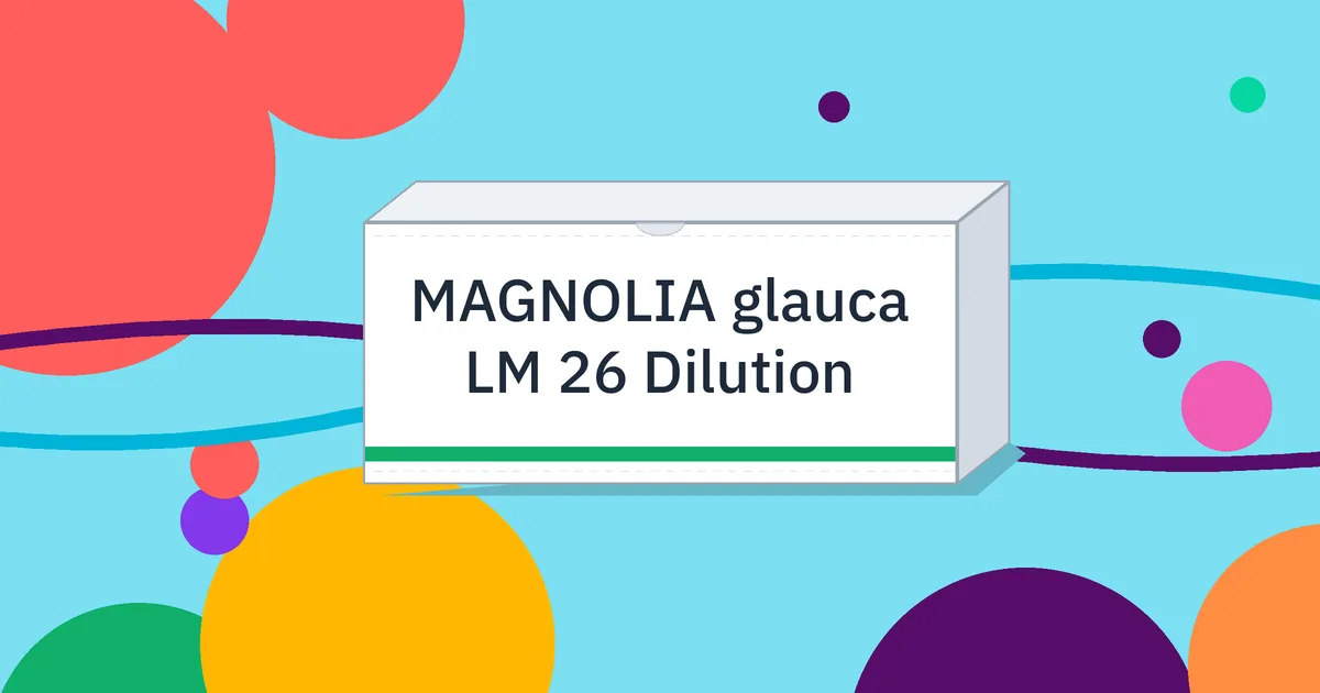 Symbolbild: Packung mit der Aufschrift MAGNOLIA glauca LM 26 Dilution (PZN 13539574) – Verfügbarkeit und Bezug in Apotheken in Frankfurt am Main