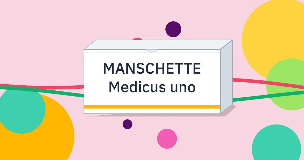 Symbolbild: Packung mit der Aufschrift MANSCHETTE Medicus uno (PZN 05112726) – Verfügbarkeit und Bezug in Apotheken in Frankfurt am Main
