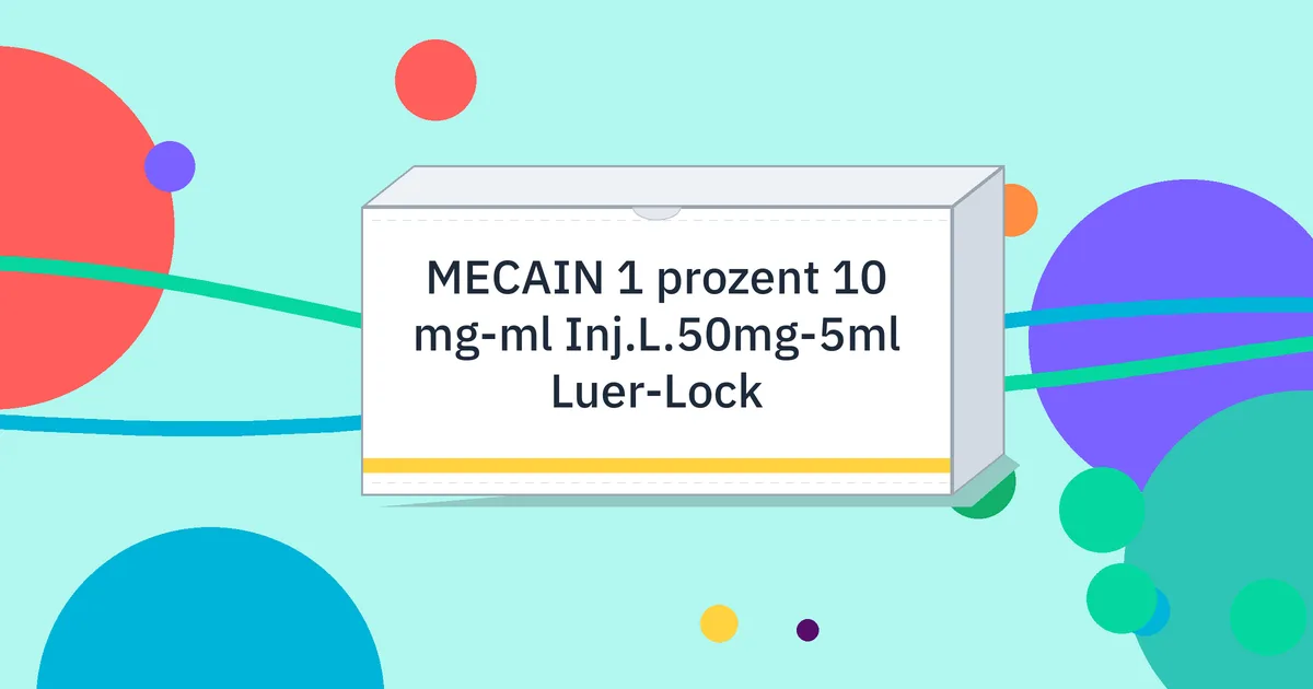 Symbolbild: Packung mit der Aufschrift MECAIN 1 prozent 10 mg-ml Inj.L.50mg-5ml Luer-Lock (PZN 11356237) – Verfügbarkeit und Bezug in Apotheken in Frankfurt am Main