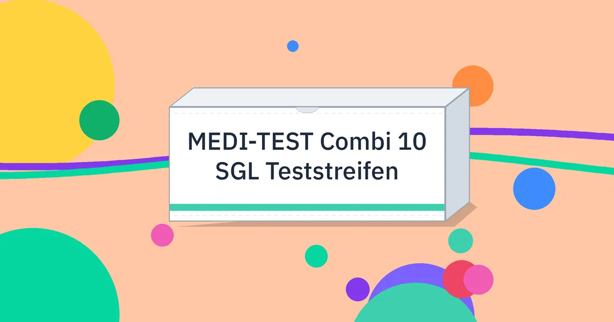 Symbolbild: Packung mit der Aufschrift MEDI-TEST Combi 10 SGL Teststreifen (PZN 00374114) – Verfügbarkeit und Bezug in Apotheken in Frankfurt am Main
