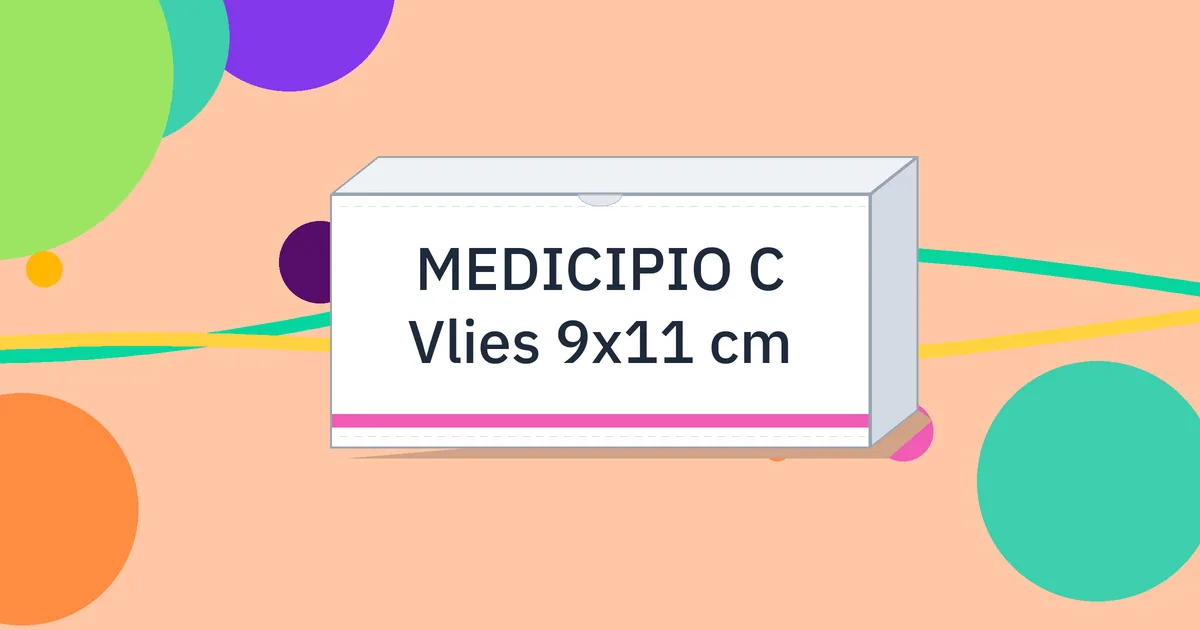 Symbolbild: Packung mit der Aufschrift MEDICIPIO C Vlies 9x11 cm (PZN 05731205) – Verfügbarkeit und Bezug in Apotheken in Frankfurt am Main