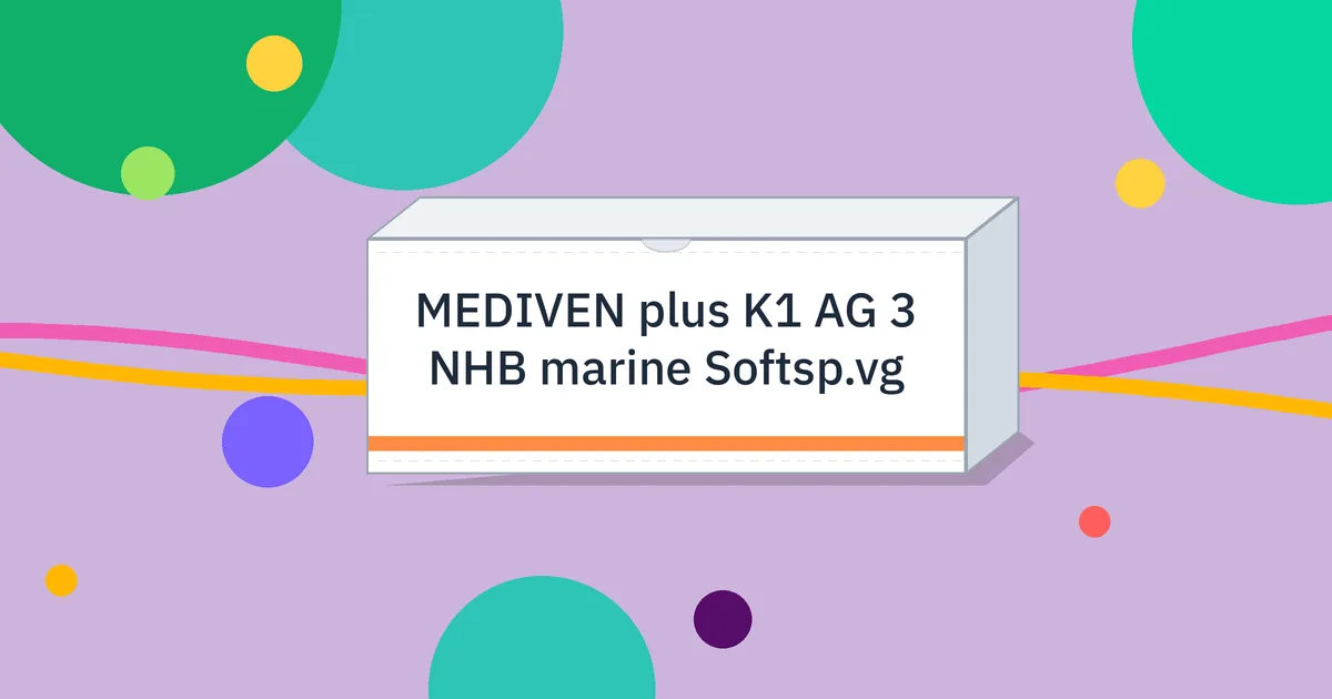Symbolbild: Packung mit der Aufschrift MEDIVEN plus K1 AG 3 NHB marine Softsp.vg (PZN 15922685) – Verfügbarkeit und Bezug in Apotheken in Frankfurt am Main