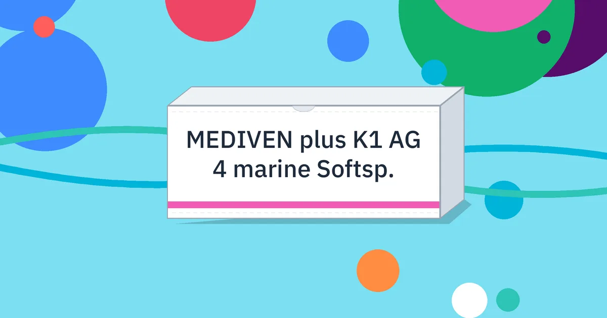 Symbolbild: Packung mit der Aufschrift MEDIVEN plus K1 AG 4 marine Softsp. (PZN 15055573) – Verfügbarkeit und Bezug in Apotheken in Frankfurt am Main
