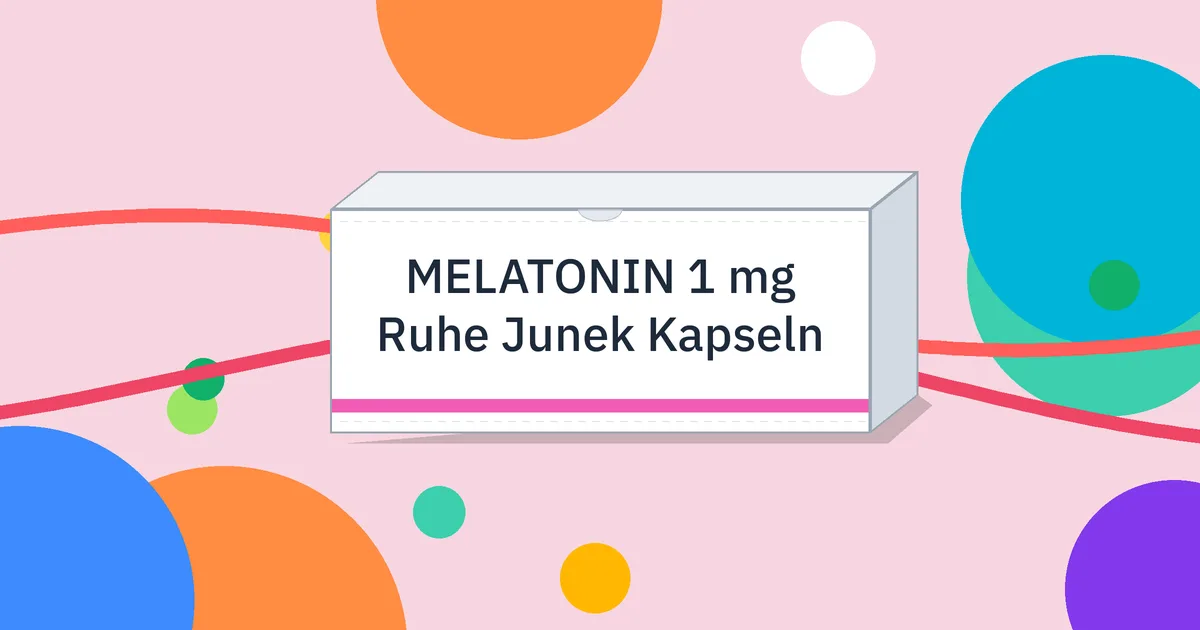 Symbolbild: Packung mit der Aufschrift MELATONIN 1 mg Ruhe Junek Kapseln (PZN 17900179) – Verfügbarkeit und Bezug in Apotheken in Frankfurt am Main