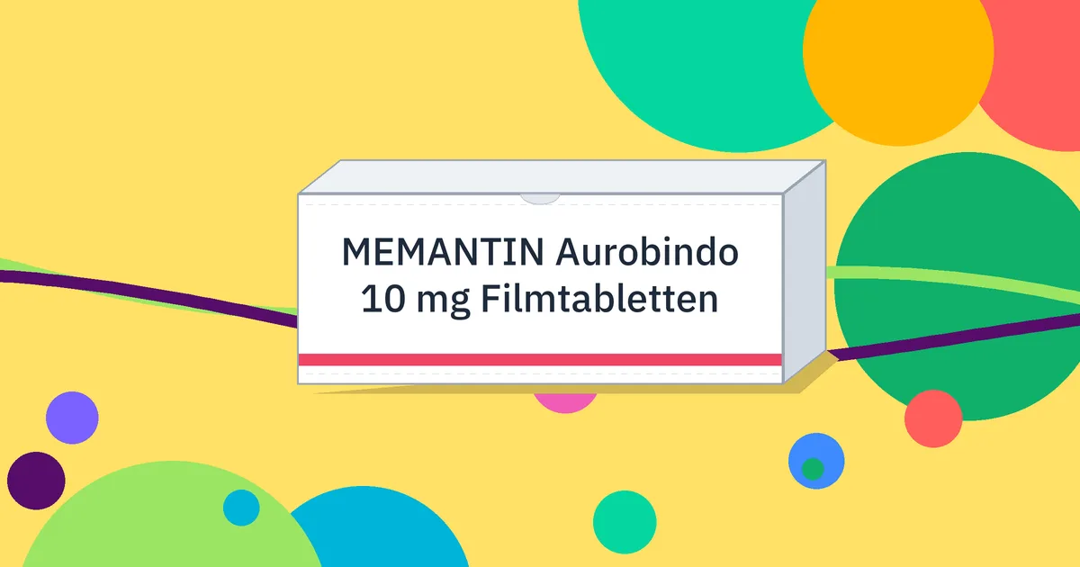 Symbolbild: Packung mit der Aufschrift MEMANTIN Aurobindo 10 mg Filmtabletten (PZN 18673840) – Verfügbarkeit und Bezug in Apotheken in Frankfurt am Main