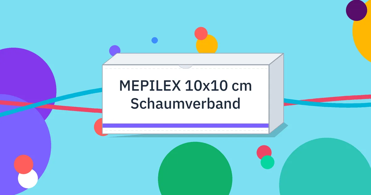 Symbolbild: Packung mit der Aufschrift MEPILEX 10x10 cm Schaumverband (PZN 03492280) – Verfügbarkeit und Bezug in Apotheken in Frankfurt am Main
