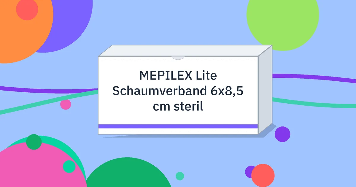 Symbolbild: Packung mit der Aufschrift MEPILEX Lite Schaumverband 6x8,5 cm steril (PZN 11690611) – Verfügbarkeit und Bezug in Apotheken in Frankfurt am Main