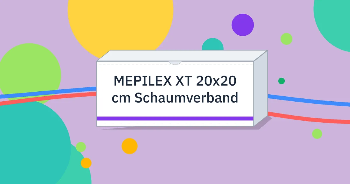 Symbolbild: Packung mit der Aufschrift MEPILEX XT 20x20 cm Schaumverband (PZN 11299321) – Verfügbarkeit und Bezug in Apotheken in Frankfurt am Main