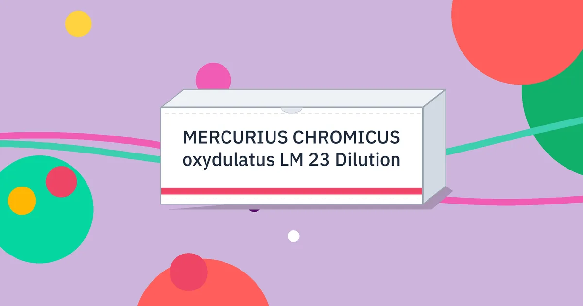 Symbolbild: Packung mit der Aufschrift MERCURIUS CHROMICUS oxydulatus LM 23 Dilution (PZN 12949637) – Verfügbarkeit und Bezug in Apotheken in Frankfurt am Main