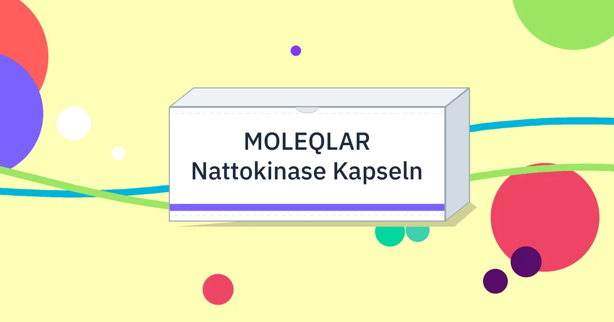 Symbolbild: Packung mit der Aufschrift MOLEQLAR Nattokinase Kapseln (PZN 20584517) – Verfügbarkeit und Bezug in Apotheken in Frankfurt am Main