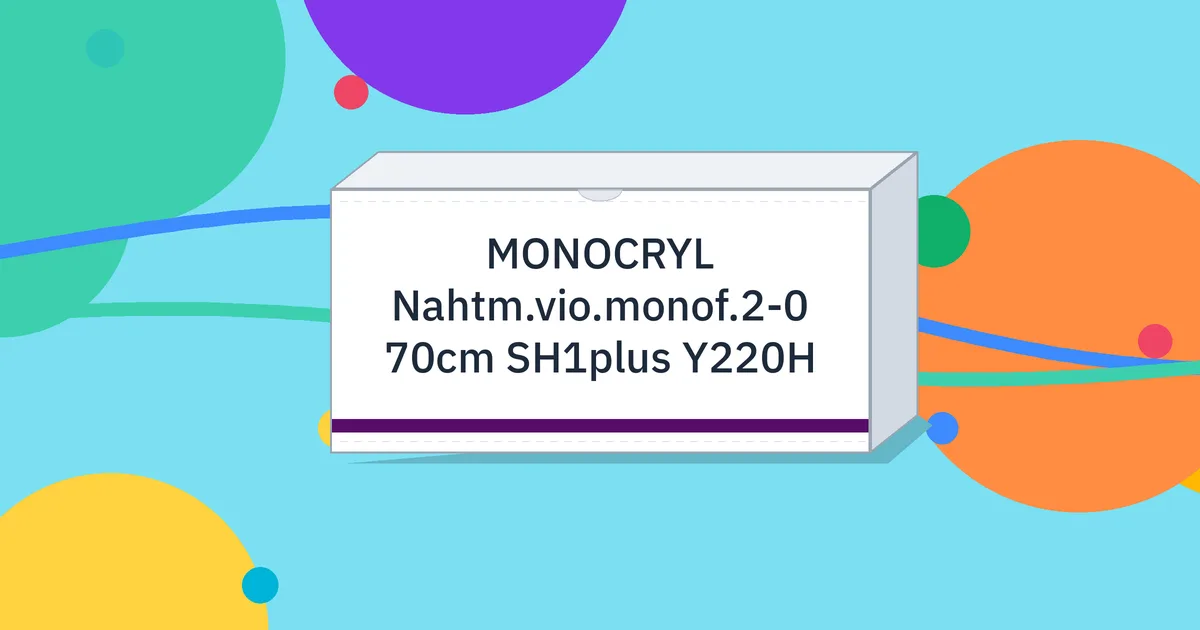 Symbolbild: Packung mit der Aufschrift MONOCRYL Nahtm.vio.monof.2-0 70cm SH1plus Y220H (PZN 16786712) – Verfügbarkeit und Bezug in Apotheken in Frankfurt am Main