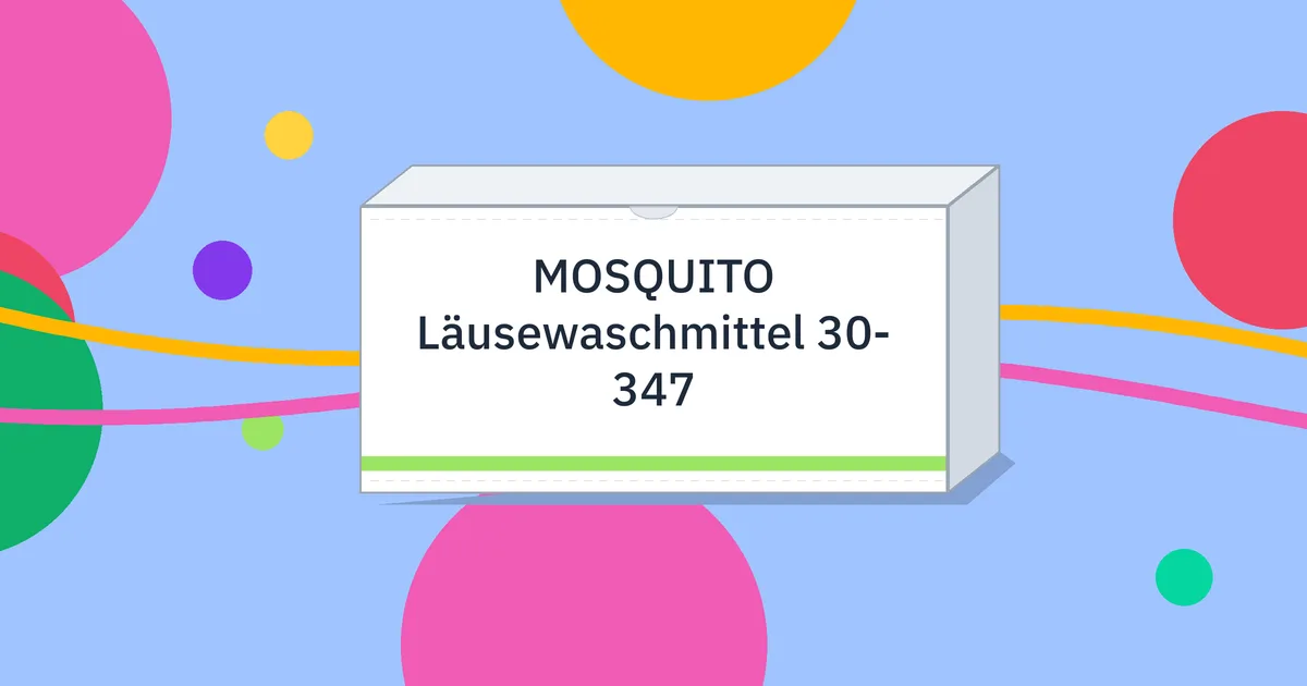 Symbolbild: Packung mit der Aufschrift MOSQUITO Läusewaschmittel 30-347 (PZN 10835094) – Verfügbarkeit und Bezug in Apotheken in Frankfurt am Main