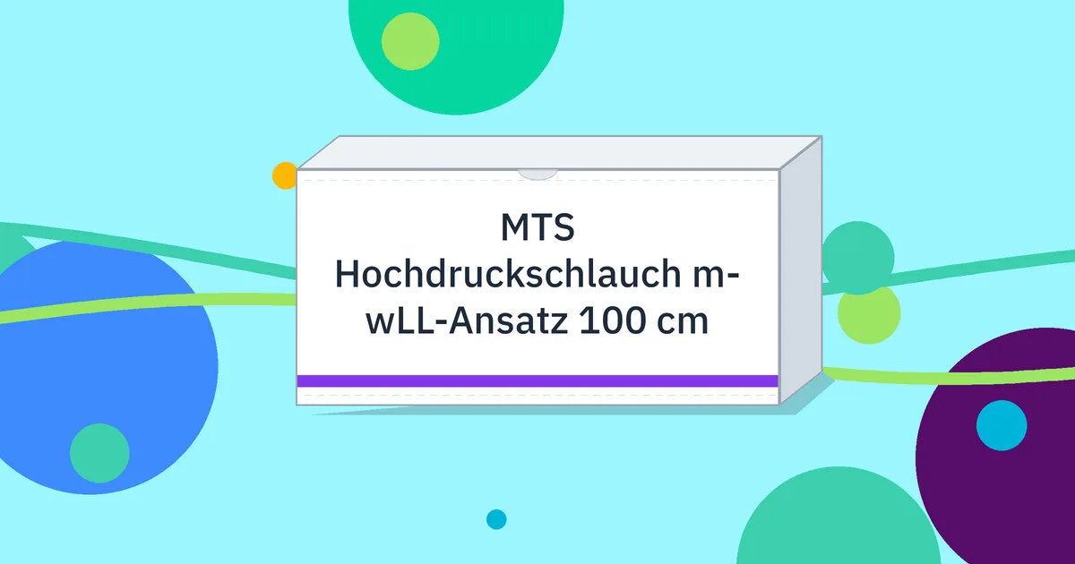 Symbolbild: Packung mit der Aufschrift MTS Hochdruckschlauch m-wLL-Ansatz 100 cm (PZN 04505174) – Verfügbarkeit und Bezug in Apotheken in Frankfurt am Main