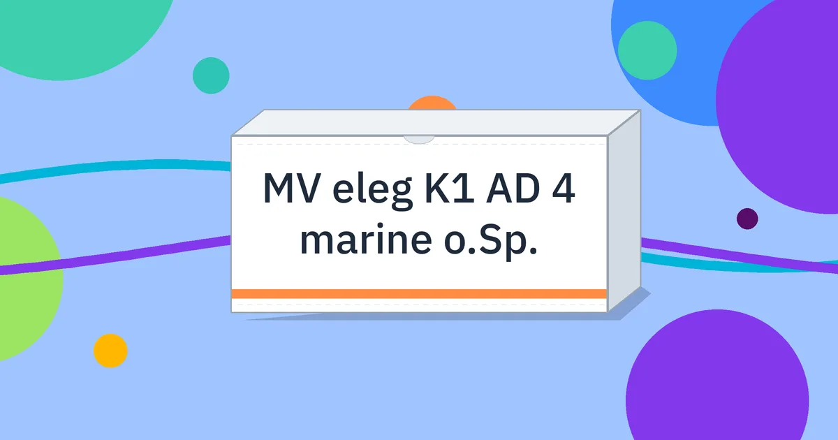 Symbolbild: Packung mit der Aufschrift MV eleg K1 AD 4 marine o.Sp. (PZN 14583502) – Verfügbarkeit und Bezug in Apotheken in Frankfurt am Main