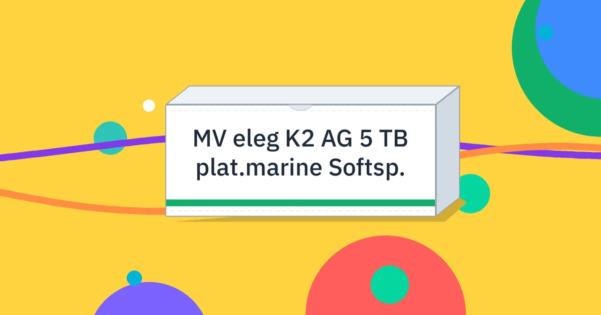 Symbolbild: Packung mit der Aufschrift MV eleg K2 AG 5 TB plat.marine Softsp. (PZN 15283653) – Verfügbarkeit und Bezug in Apotheken in Frankfurt am Main