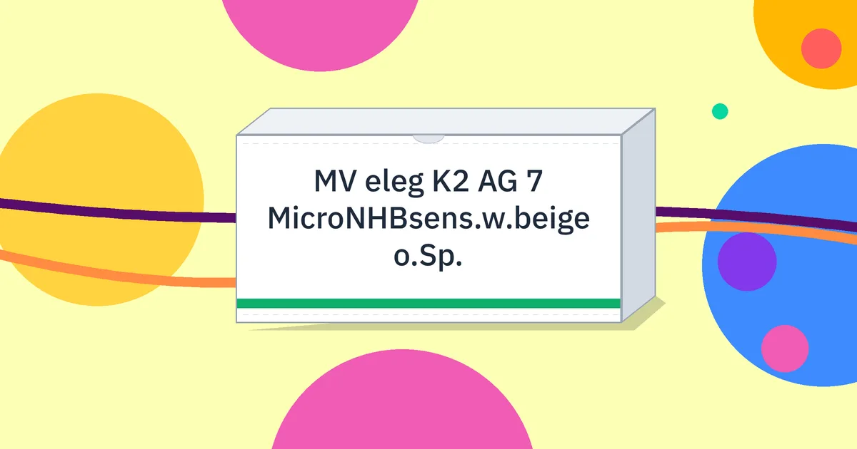 Symbolbild: Packung mit der Aufschrift MV eleg K2 AG 7 MicroNHBsens.w.beige o.Sp. (PZN 15725683) – Verfügbarkeit und Bezug in Apotheken in Frankfurt am Main