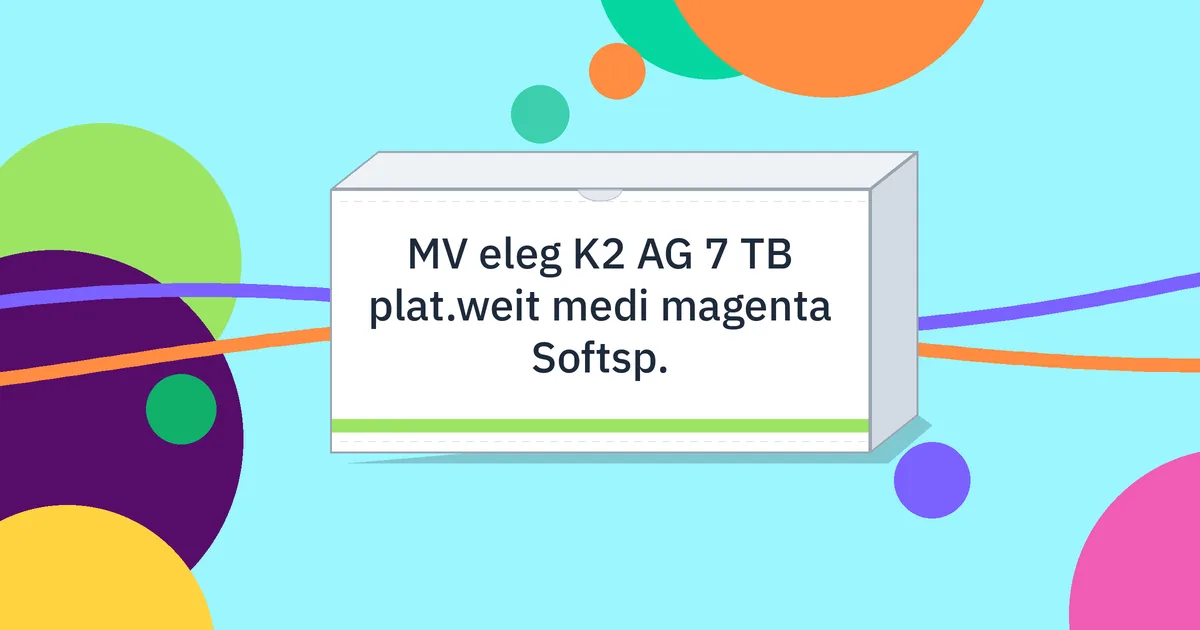 Symbolbild: Packung mit der Aufschrift MV eleg K2 AG 7 TB plat.weit medi magenta Softsp. (PZN 14640105) – Verfügbarkeit und Bezug in Apotheken in Frankfurt am Main