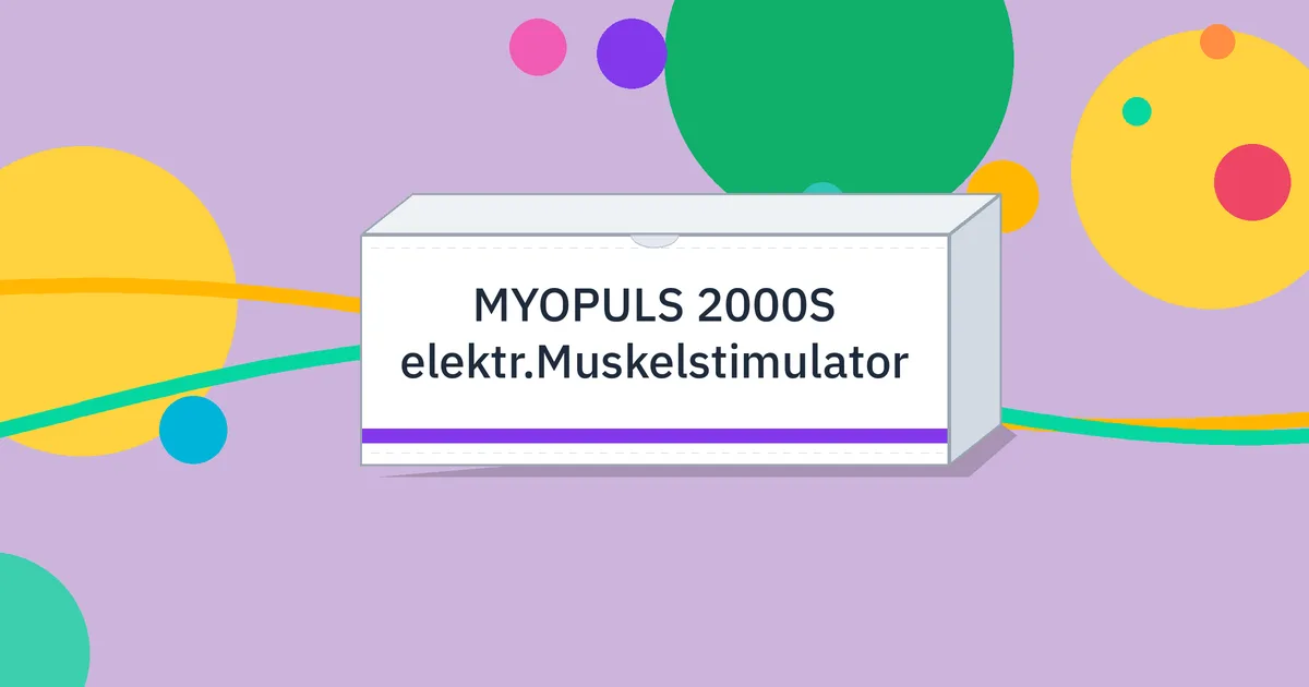 Symbolbild: Packung mit der Aufschrift MYOPULS 2000S elektr.Muskelstimulator (PZN 00519050) – Verfügbarkeit und Bezug in Apotheken in Frankfurt am Main
