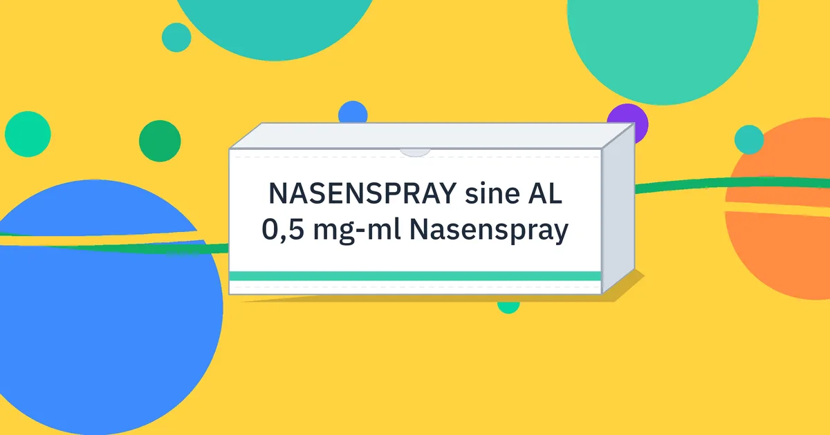 Symbolbild: Packung mit der Aufschrift NASENSPRAY sine AL 0,5 mg-ml Nasenspray (PZN 12464118) – Verfügbarkeit und Bezug in Apotheken in Frankfurt am Main