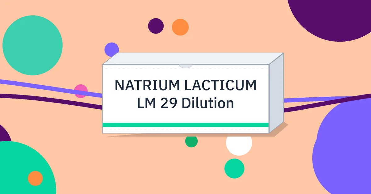 Symbolbild: Packung mit der Aufschrift NATRIUM LACTICUM LM 29 Dilution (PZN 12965010) – Verfügbarkeit und Bezug in Apotheken in Frankfurt am Main