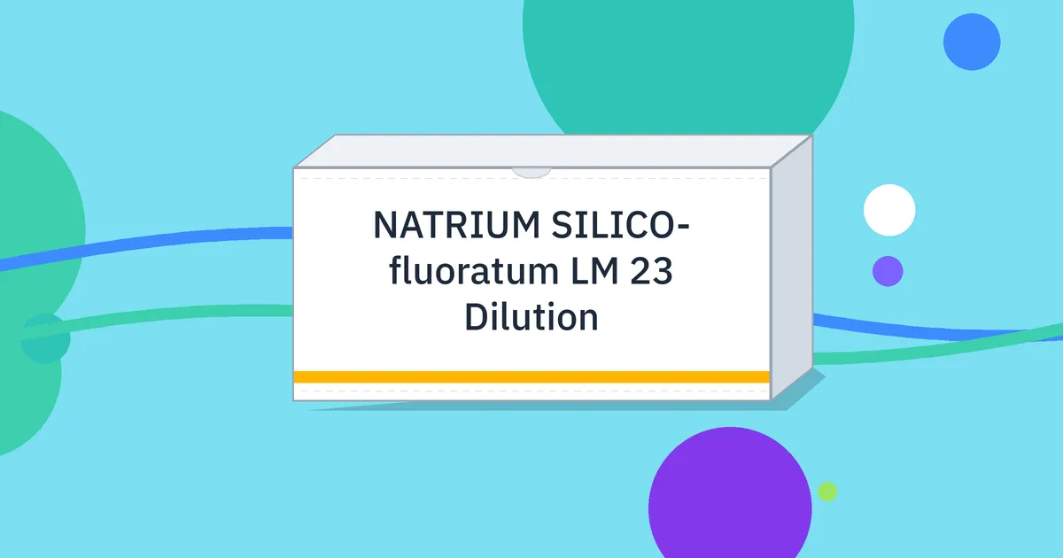 Symbolbild: Packung mit der Aufschrift NATRIUM SILICO-fluoratum LM 23 Dilution (PZN 13617386) – Verfügbarkeit und Bezug in Apotheken in Frankfurt am Main