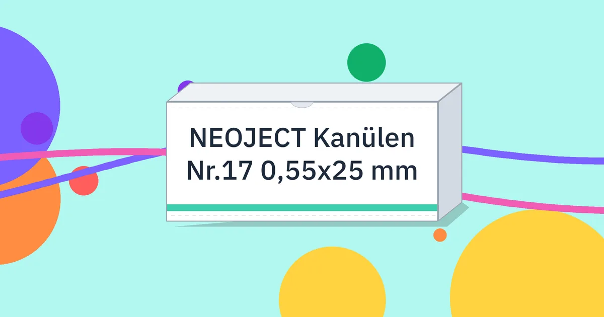 Symbolbild: Packung mit der Aufschrift NEOJECT Kanülen Nr.17 0,55x25 mm (PZN 01818211) – Verfügbarkeit und Bezug in Apotheken in Frankfurt am Main
