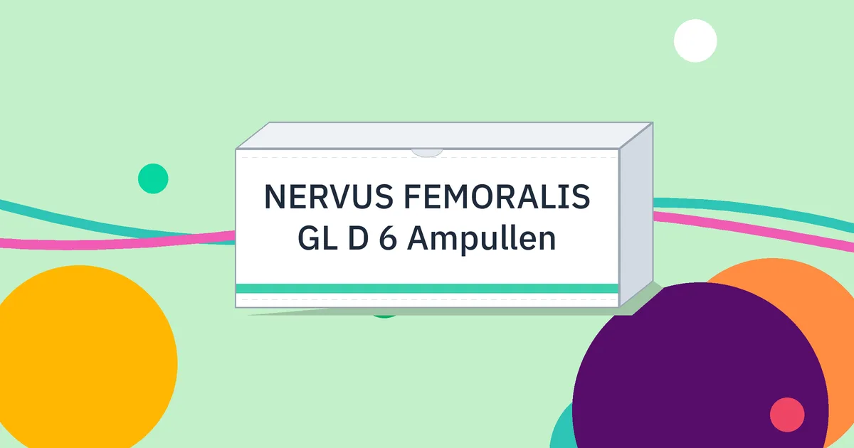 Symbolbild: Packung mit der Aufschrift NERVUS FEMORALIS GL D 6 Ampullen (PZN 02939193) – Verfügbarkeit und Bezug in Apotheken in Frankfurt am Main