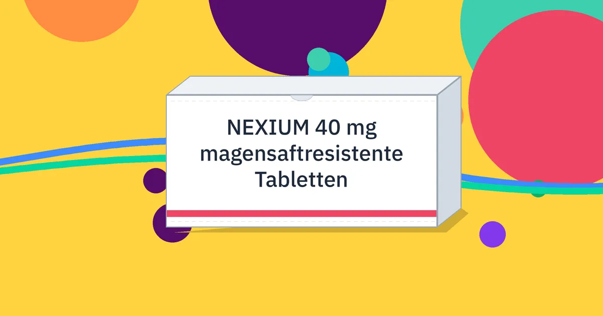 Symbolbild: Packung mit der Aufschrift NEXIUM 40 mg magensaftresistente Tabletten (PZN 07161663) – Verfügbarkeit und Bezug in Apotheken in Frankfurt am Main