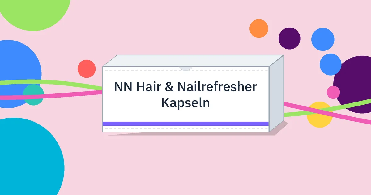 Symbolbild: Packung mit der Aufschrift NN Hair & Nailrefresher Kapseln (PZN 18240472) – Verfügbarkeit und Bezug in Apotheken in Frankfurt am Main