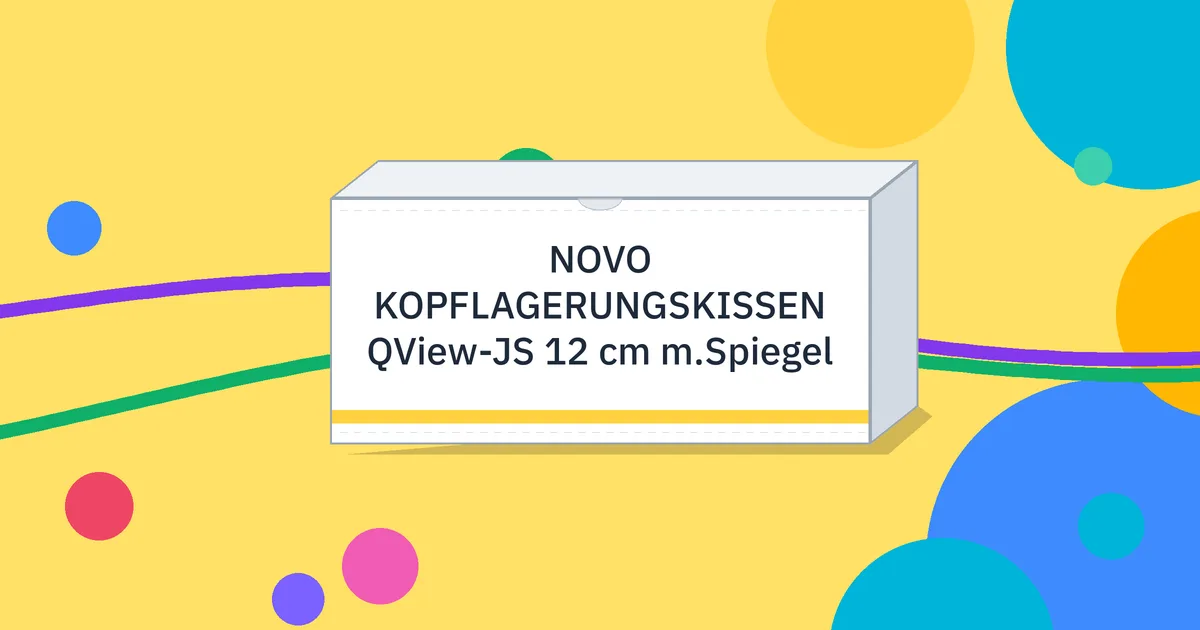 Symbolbild: Packung mit der Aufschrift NOVO KOPFLAGERUNGSKISSEN QView-JS 12 cm m.Spiegel (PZN 20329512) – Verfügbarkeit und Bezug in Apotheken in Frankfurt am Main