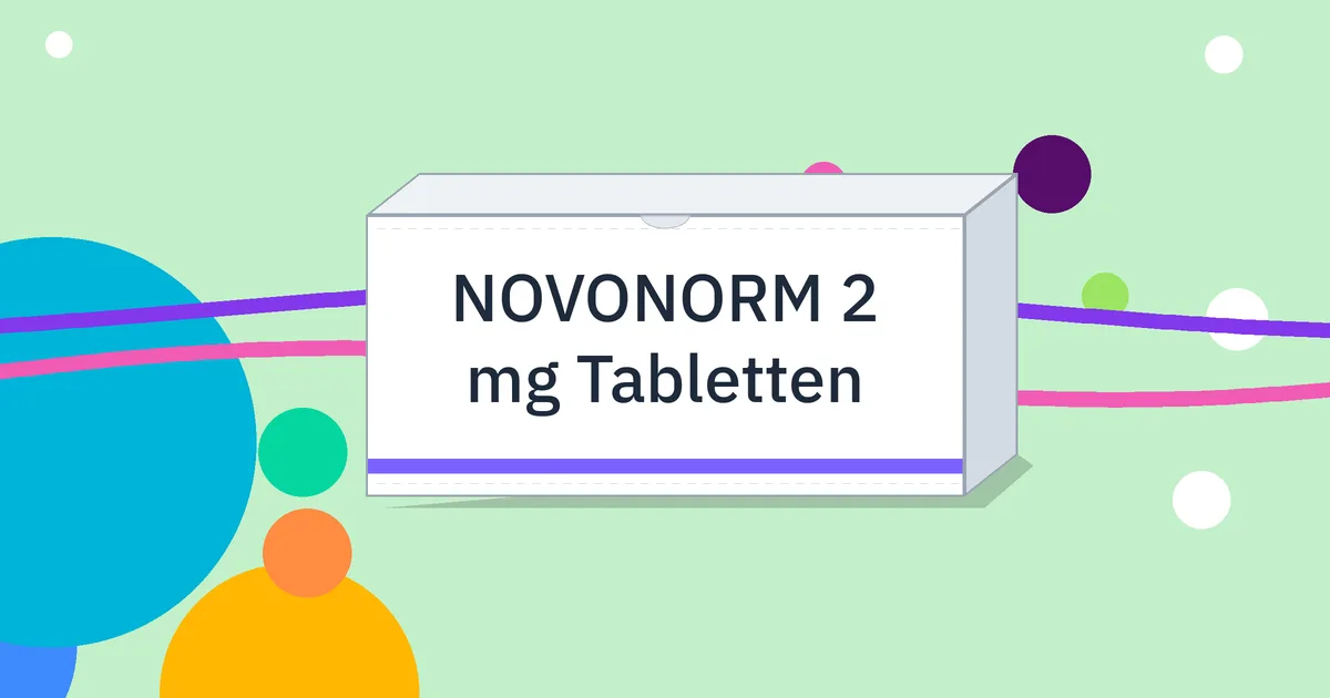 Symbolbild: Packung mit der Aufschrift NOVONORM 2 mg Tabletten (PZN 02407792) – Verfügbarkeit und Bezug in Apotheken in Frankfurt am Main