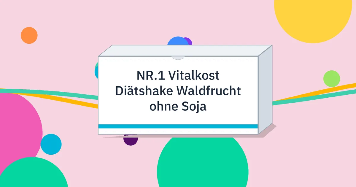 Symbolbild: Packung mit der Aufschrift NR.1 Vitalkost Diätshake Waldfrucht ohne Soja (PZN 12530039) – Verfügbarkeit und Bezug in Apotheken in Frankfurt am Main