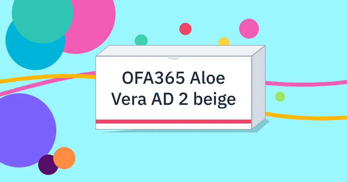 Symbolbild: Packung mit der Aufschrift OFA365 Aloe Vera AD 2 beige (PZN 16723462) – Verfügbarkeit und Bezug in Apotheken in Frankfurt am Main