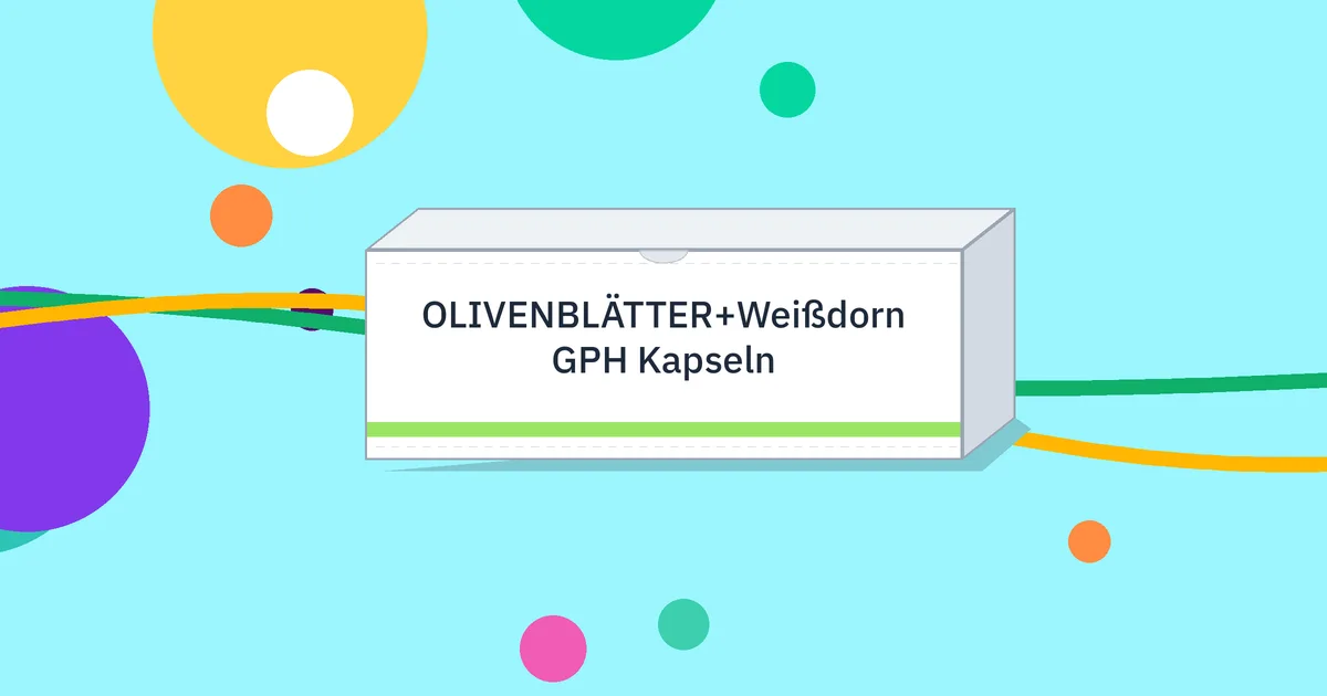 Symbolbild: Packung mit der Aufschrift OLIVENBLÄTTER+Weißdorn GPH Kapseln (PZN 00962070) – Verfügbarkeit und Bezug in Apotheken in Frankfurt am Main