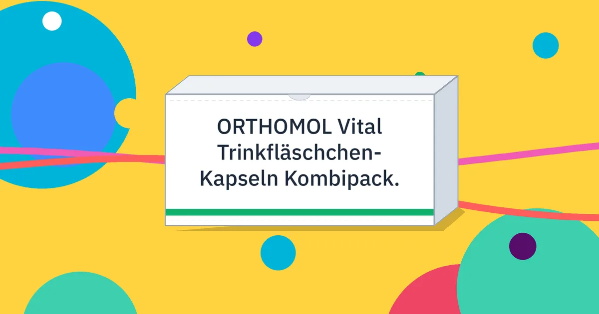 Symbolbild: Packung mit der Aufschrift ORTHOMOL Vital Trinkfläschchen-Kapseln Kombipack. (PZN 20182730) – Verfügbarkeit und Bezug in Apotheken in Frankfurt am Main