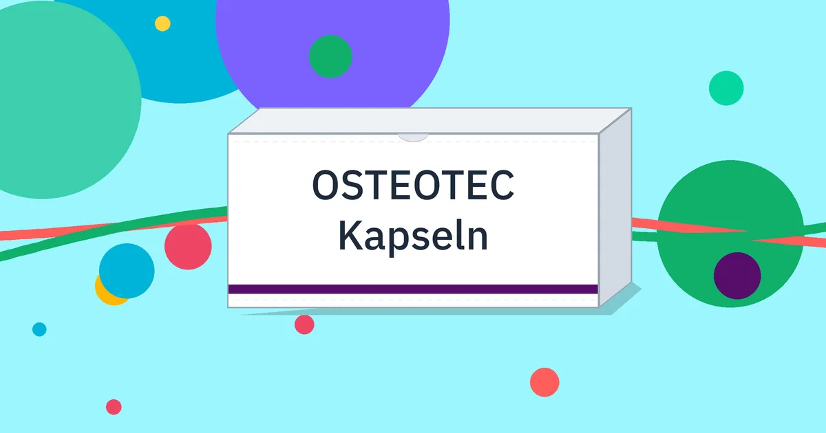 Symbolbild: Packung mit der Aufschrift OSTEOTEC Kapseln (PZN 02030703) – Verfügbarkeit und Bezug in Apotheken in Frankfurt am Main