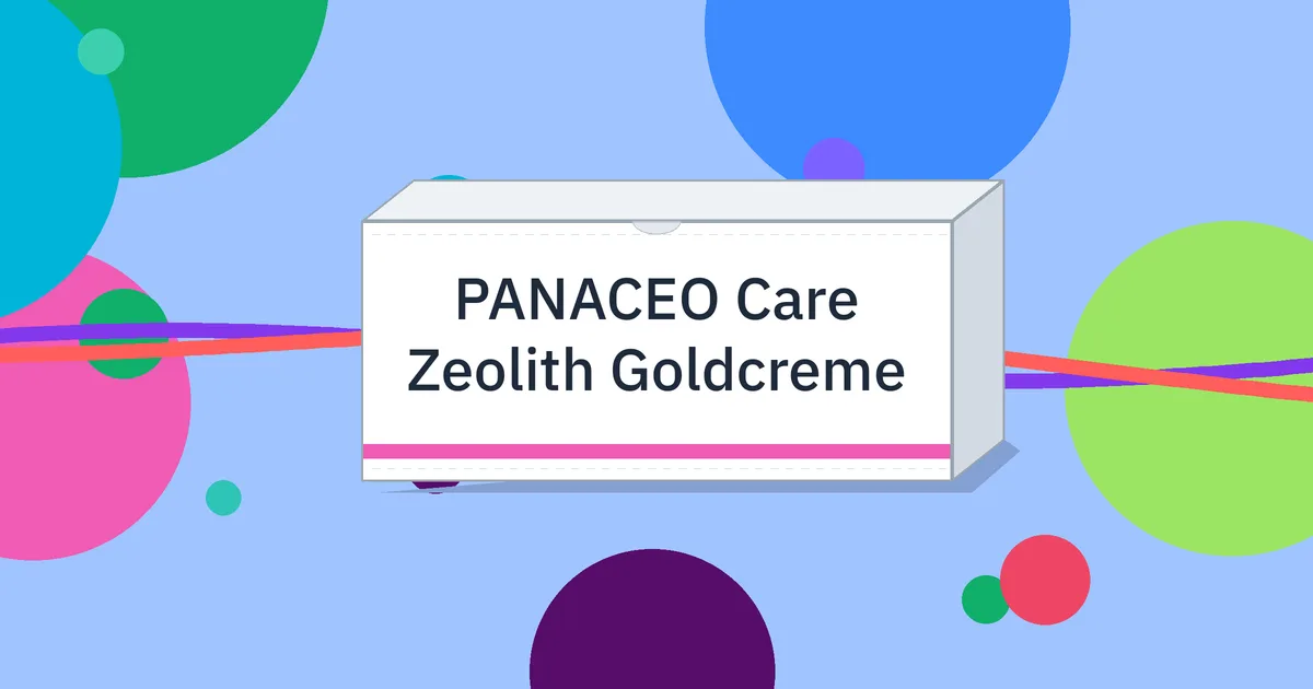 Symbolbild: Packung mit der Aufschrift PANACEO Care Zeolith Goldcreme (PZN 18193790) – Verfügbarkeit und Bezug in Apotheken in Frankfurt am Main