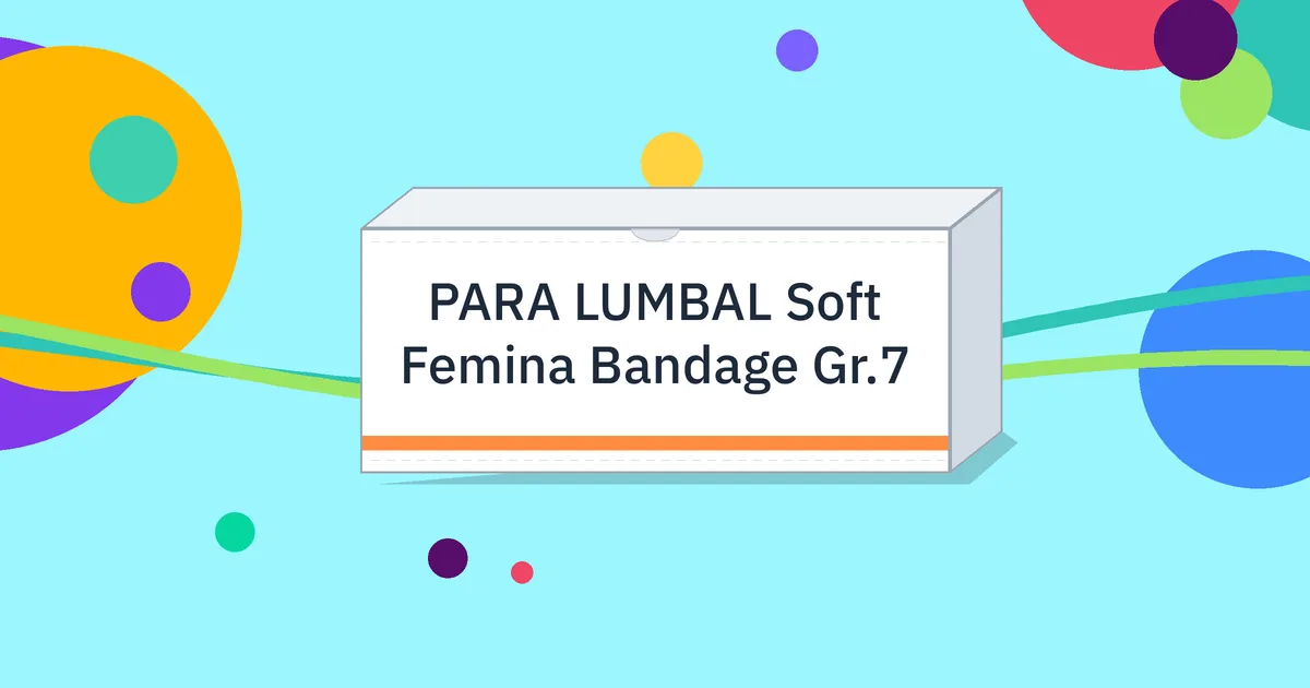 Symbolbild: Packung mit der Aufschrift PARA LUMBAL Soft Femina Bandage Gr.7 (PZN 06991316) – Verfügbarkeit und Bezug in Apotheken in Frankfurt am Main