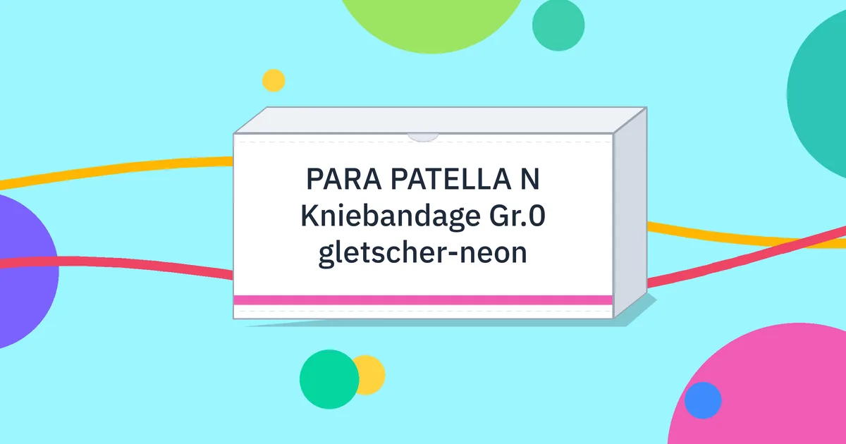 Symbolbild: Packung mit der Aufschrift PARA PATELLA N Kniebandage Gr.0 gletscher-neon (PZN 13763745) – Verfügbarkeit und Bezug in Apotheken in Frankfurt am Main