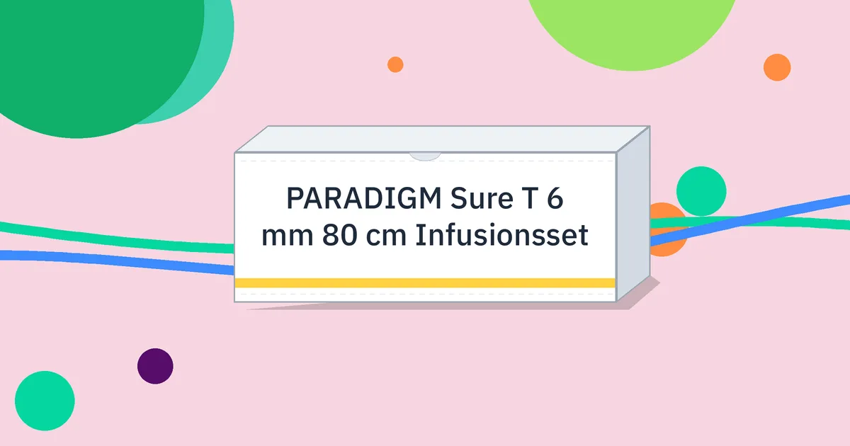Symbolbild: Packung mit der Aufschrift PARADIGM Sure T 6 mm 80 cm Infusionsset (PZN 00545975) – Verfügbarkeit und Bezug in Apotheken in Frankfurt am Main