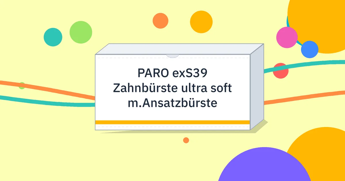 Symbolbild: Packung mit der Aufschrift PARO exS39 Zahnbürste ultra soft m.Ansatzbürste (PZN 07114818) – Verfügbarkeit und Bezug in Apotheken in Frankfurt am Main