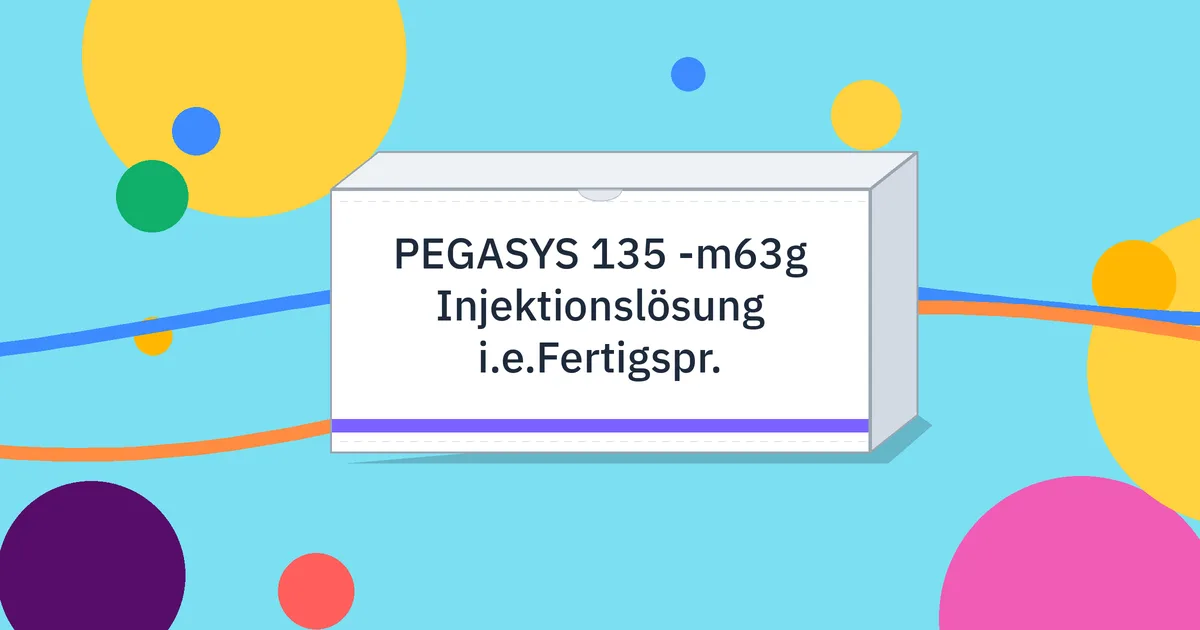Symbolbild: Packung mit der Aufschrift PEGASYS 135 -m63g Injektionslösung i.e.Fertigspr. (PZN 16674338) – Verfügbarkeit und Bezug in Apotheken in Frankfurt am Main